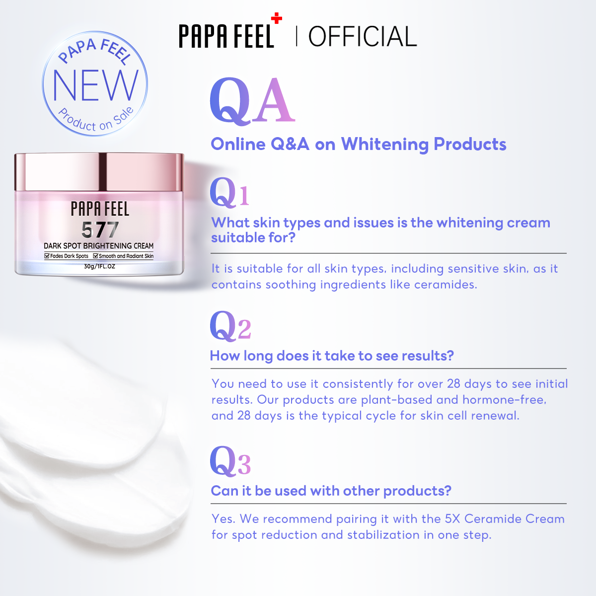 PAPA FEEL 577 DARK SPOT BRIGHTENING CREAM 30g - PAPAFEEL