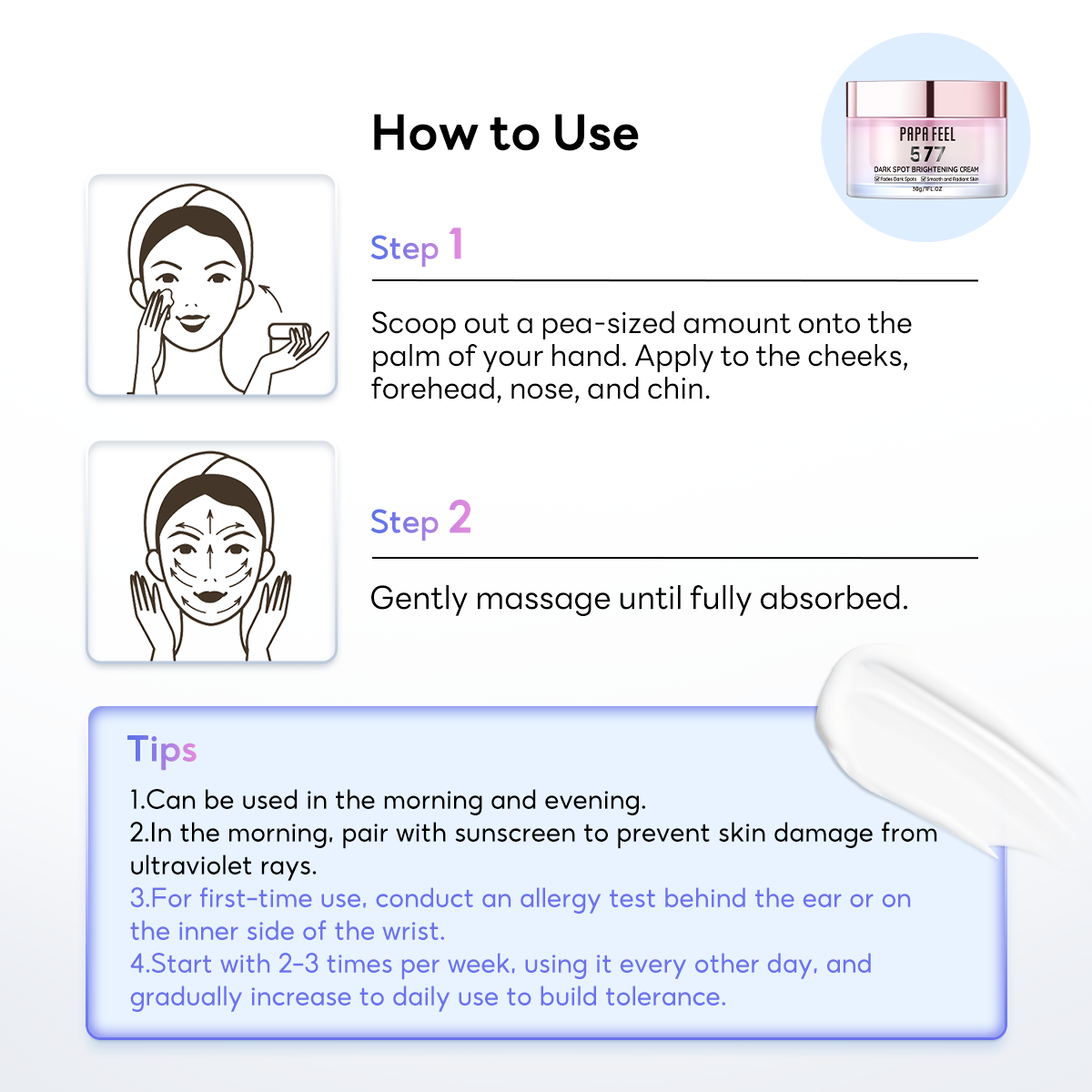 PAPA FEEL 577 DARK SPOT BRIGHTENING CREAM 30g - PAPAFEEL